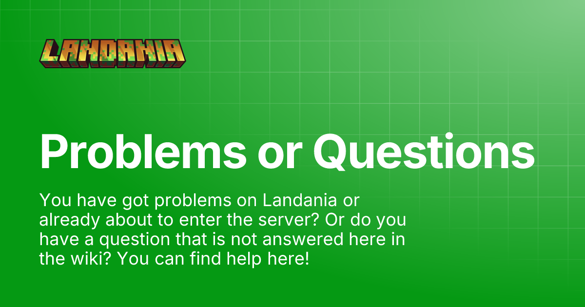Problems or Questions | English | Landania.net