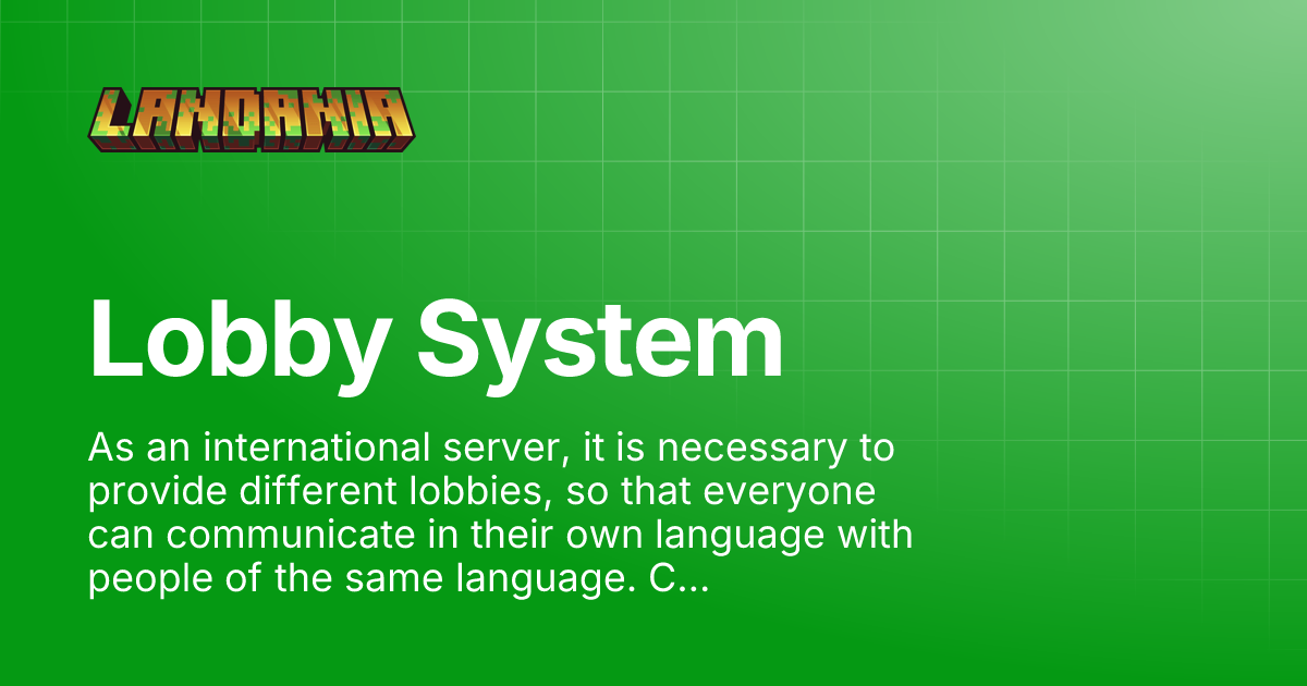 Lobby System | English | Landania.net